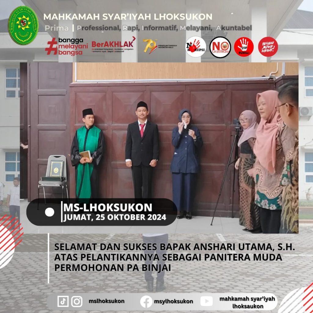 Selamat dan Sukses Bapak Anshari Utama, S.H. Atas Pelantikannya Sebagai Panitera Muda Permohonan ...